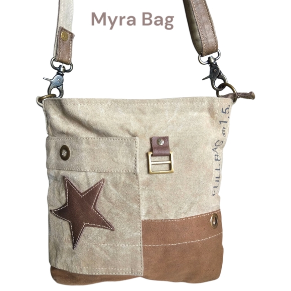 Myra Bag | Bags | Myra Bag Brown And Tan Canvas And Leather Crossbody ...